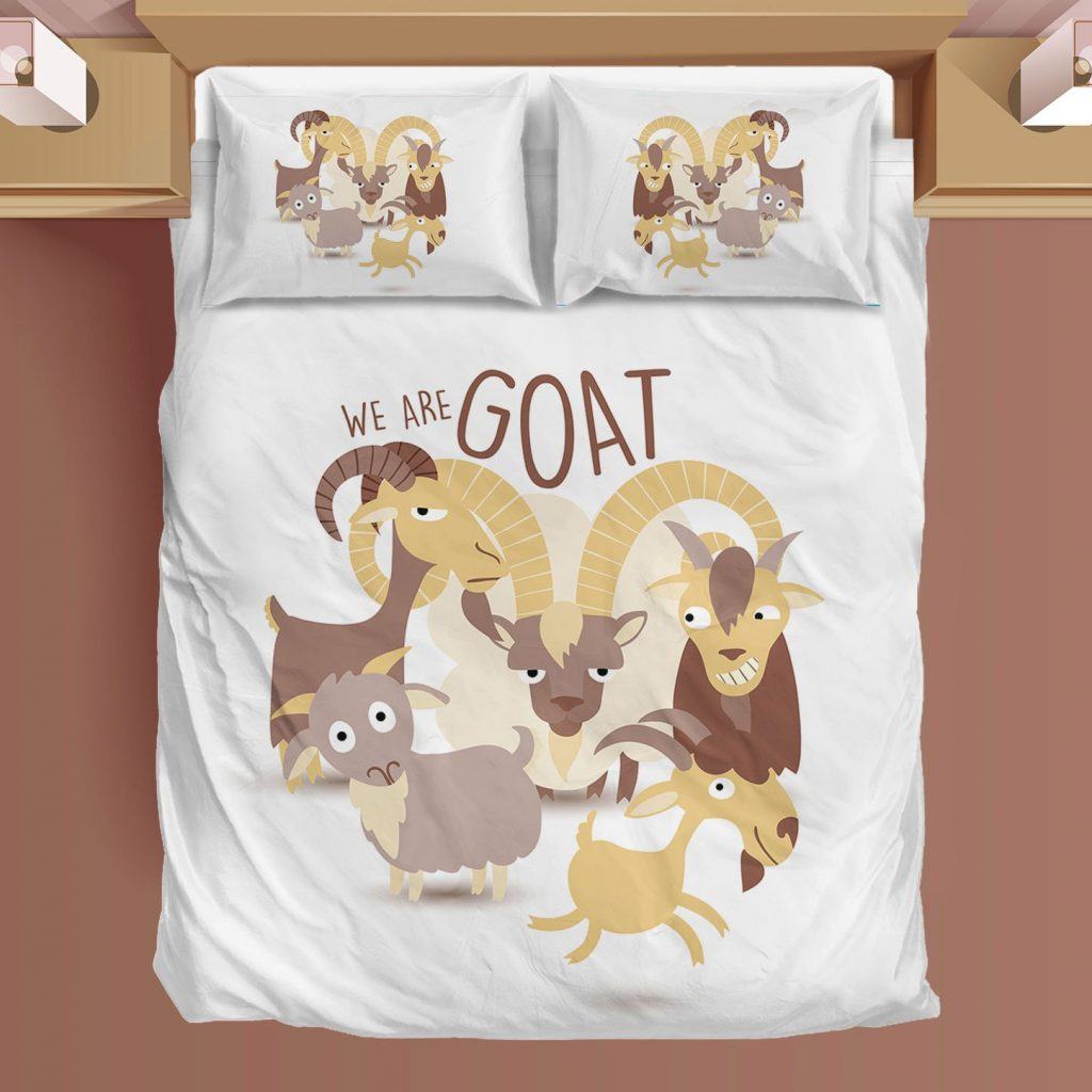 Stylized Drawing Mother and Baby Goats Bedding Set - Sand Creek Farm