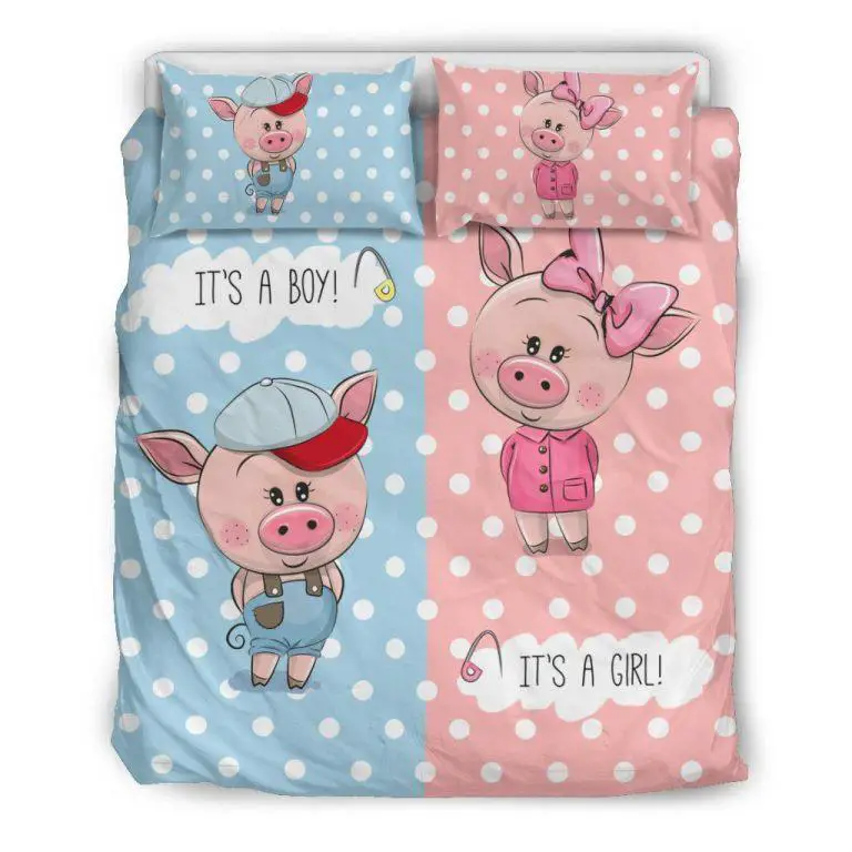 Cute Boy and Girl Pigs Bedding Set - Sand Creek Farm