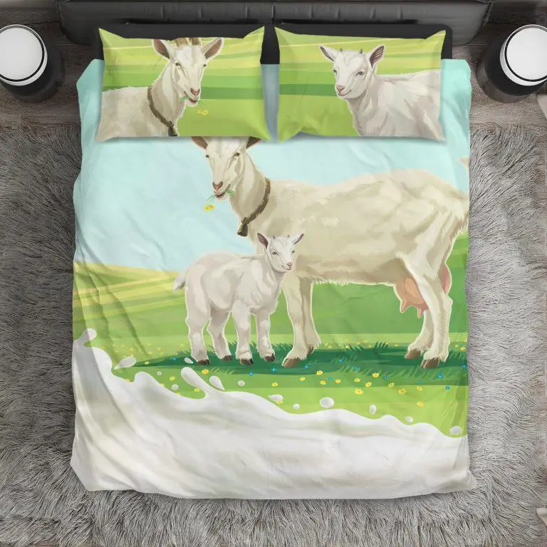 Stylized Drawing Mother and Baby Goats Bedding Set - Sand Creek Farm