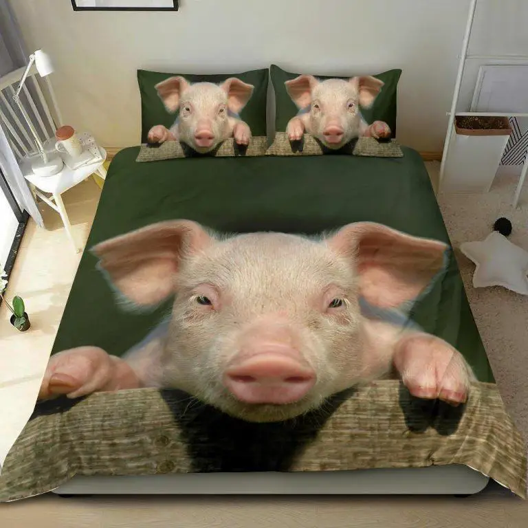Realistic Pink Pig Face Bedding Set - Sand Creek Farm