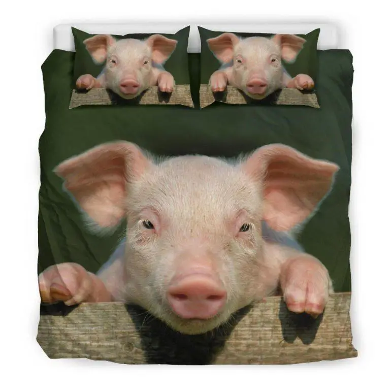 Realistic Pink Pig Face Bedding Set - Sand Creek Farm