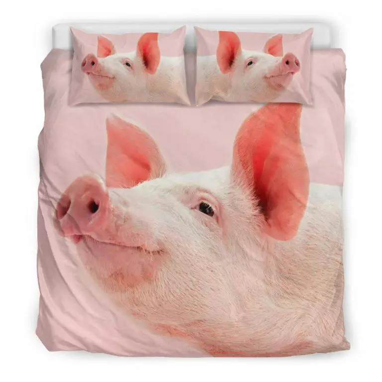 Zoom Pink Pig Face Look Up Bedding Set - Sand Creek Farm