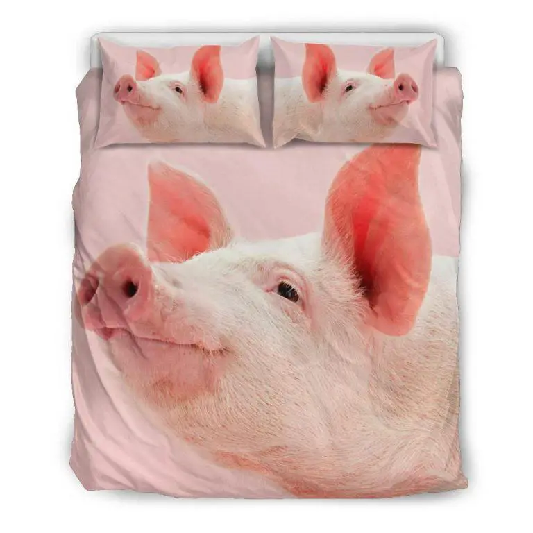 Zoom Pink Pig Face Look Up Bedding Set - Sand Creek Farm